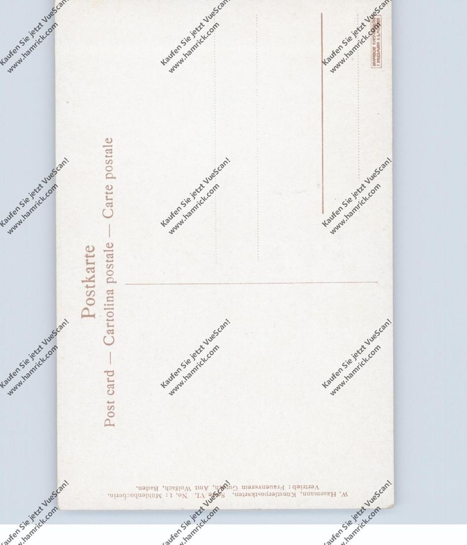 KÜNSTLER - ARTIST - WILHELM HASEMANN, "Mühlenbacherin", Serie VI, Nr.1 ...