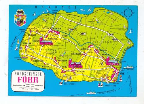 LANDKARTEN / MAPS - INSEL FÖHR Nr. 826799675 - oldthing: Ansichtskarten ...
