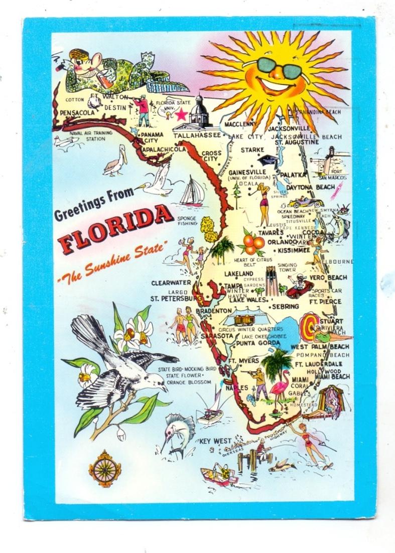 LANDKARTEN / MAPS - FLORIDA Nr. 826703093 - oldthing: Ansichtskarten ...