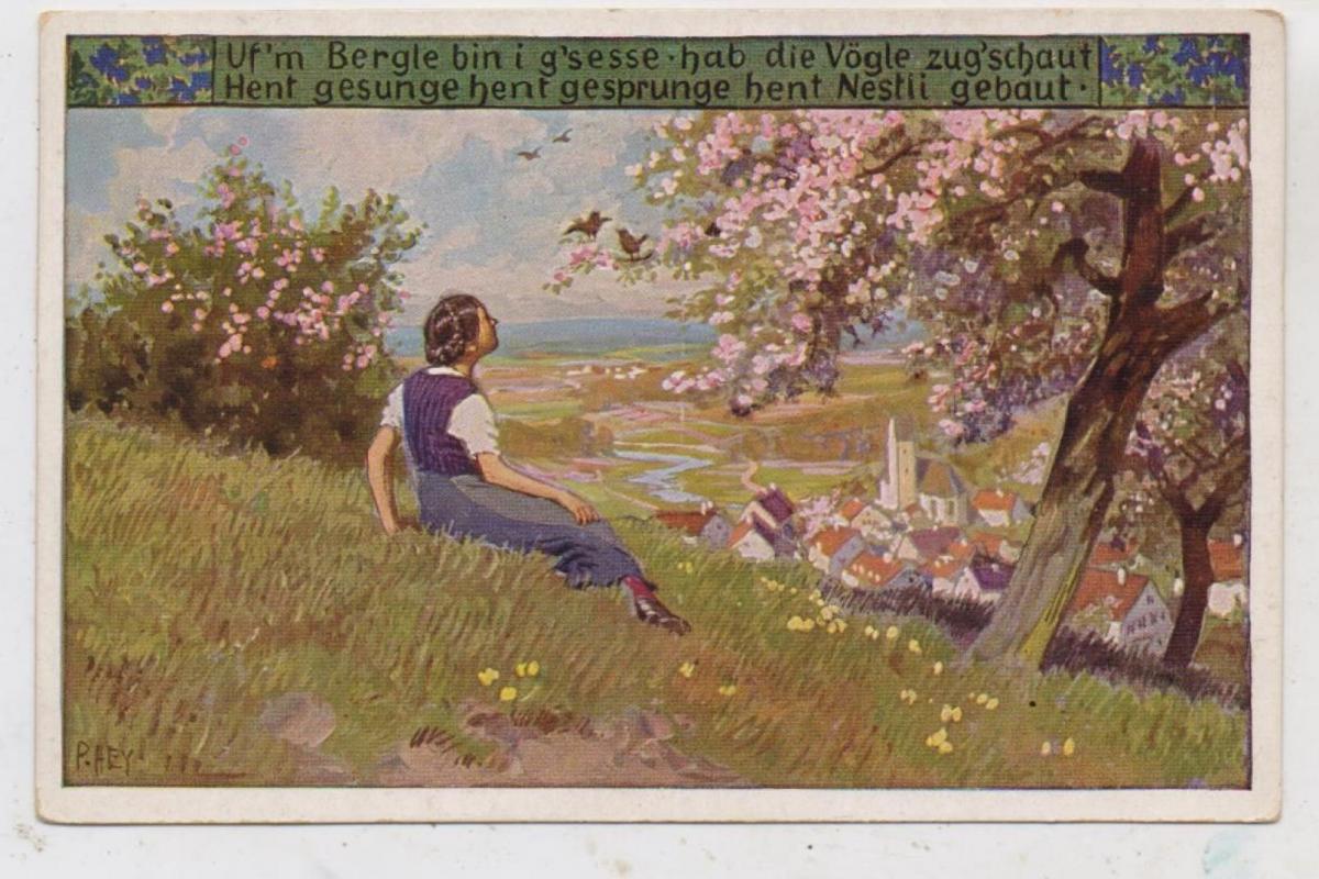 KÜNSTLER - ARTIST - PAUL HEY, "Uf'm Bergli bin i g'sesse" Nr ...