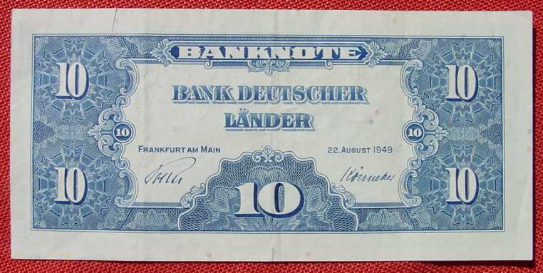 (R82812) Deutschland. Zehn Deutsche Mark. Serie 1949. Bank Deutscher ...