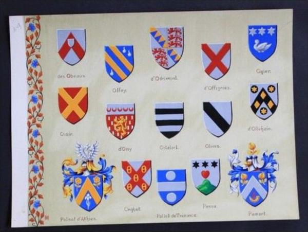 Obeaux Offay Olives Pamart Pansa Oisir Oisy Blason Wappen heraldique ...