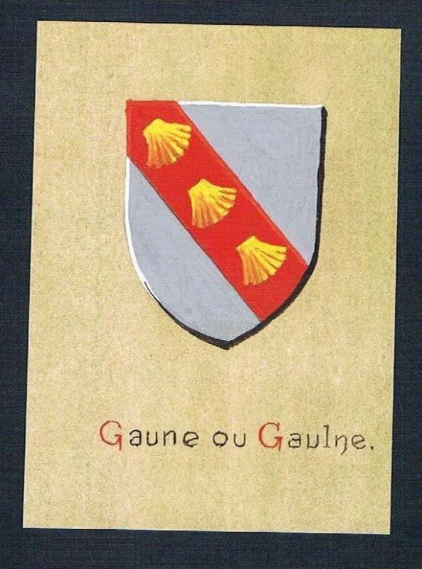 19. / 20. Jh. - Gaune ou Gaulne Blason Aquarelle coat of arms Wappen ...
