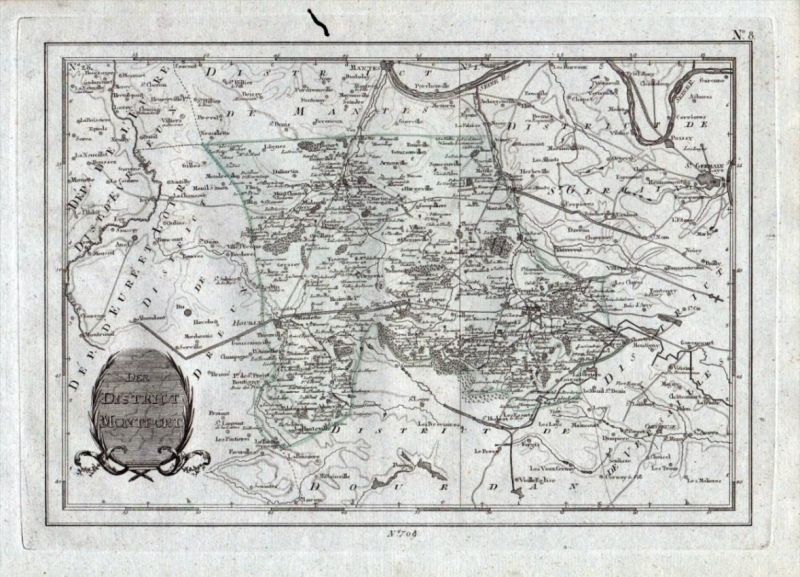 Der District Montfort - Montfort Houdan Plaisir Thoiry - carte gravure ...
