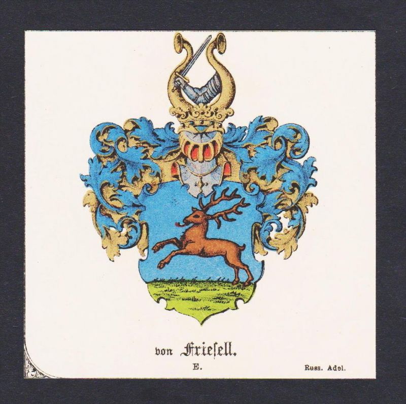 . von Friesell Wappen Heraldik coat of arms heraldry Litho Nr ...