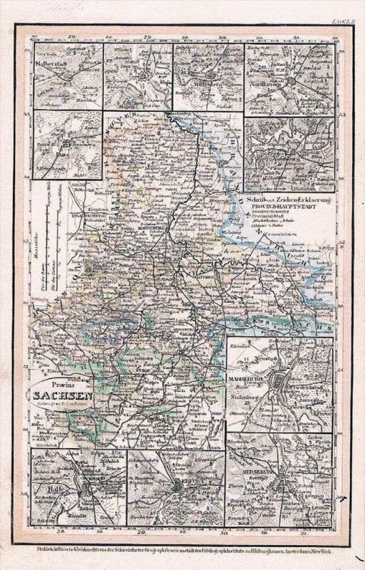 Sachsen map Karte Original Saxonia engraving Nr. 410535569 - oldthing ...