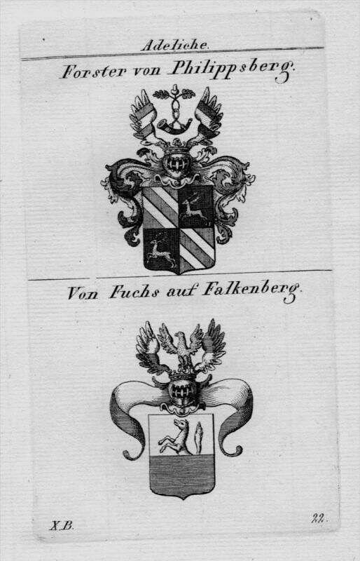 Von Forster Fortis Wappen Adel coat of arms heraldry crest Kupferstich ...