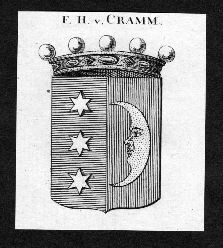 "Cramm" - Cramm Wappen Adel coat of arms heraldry Heraldik Kupferstich ...