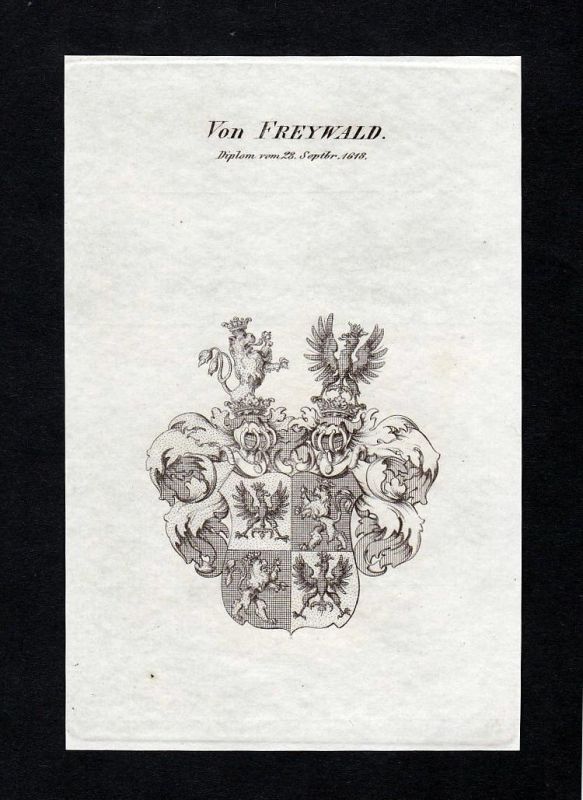 Von Freywald - Freywald Wappen Adel coat of arms Kupferstich heraldry ...