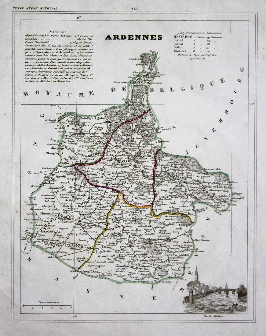 Ardennes - Ardennes Grand Est Frankreich France département map Karte ...