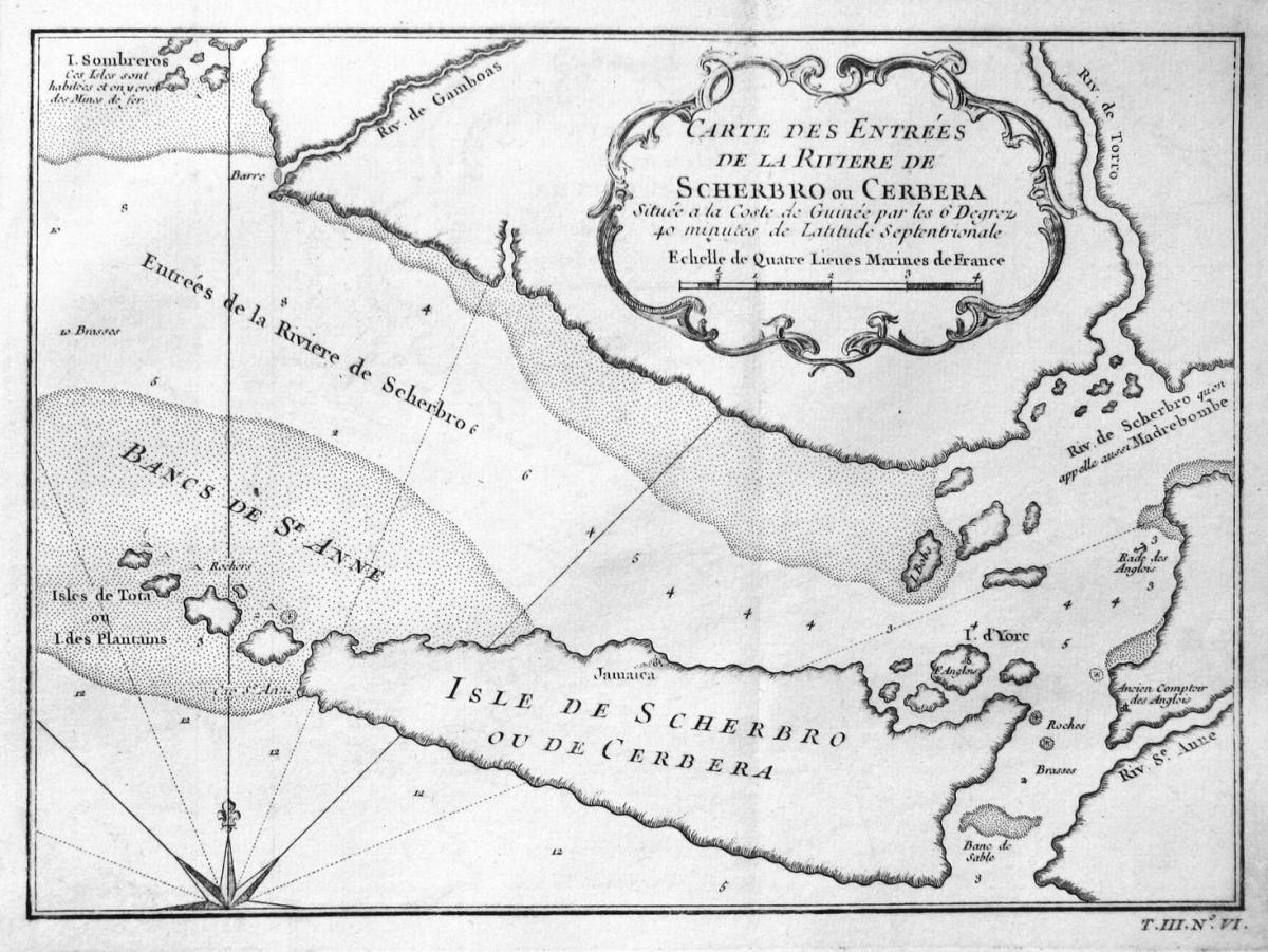 Carte des Entrees de la Riviere de Scherbro ou Cerbera - Sherbro Island ...