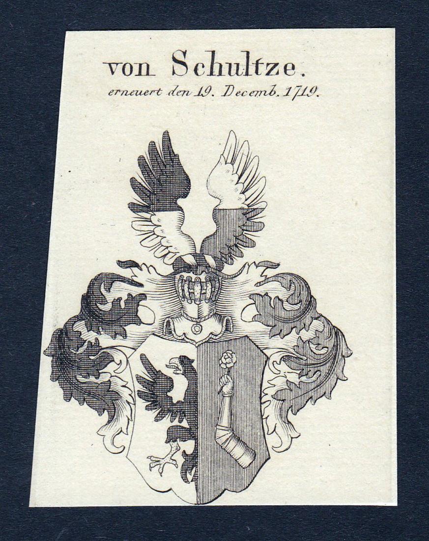 Von Schultze - Schultze Wappen Adel coat of arms Kupferstich antique ...