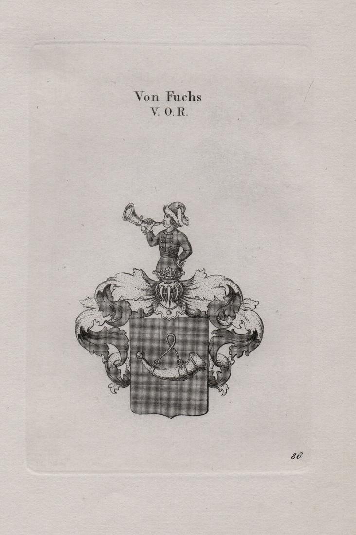 Von Fuchs. V. O. R. - Wappen coat of arms Heraldik heraldry Nr ...