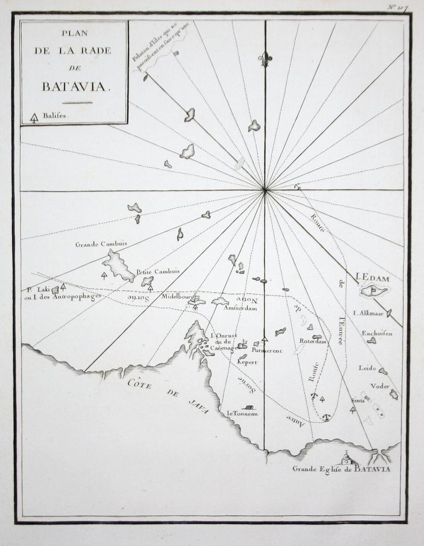 Plan de la Rade de Batavia. - Batavia Jakarta... | oldhting.de