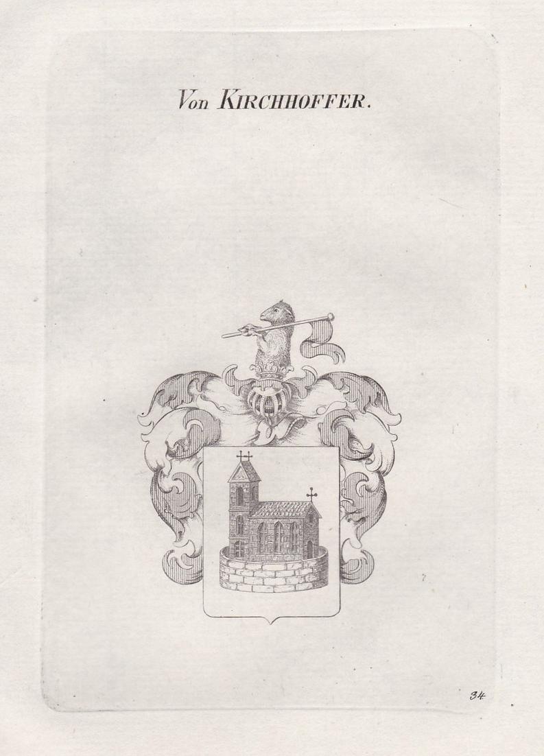 Von Kirchhoffer. - Kirchhofer Wappen coat of arms Heraldik heraldry Nr ...