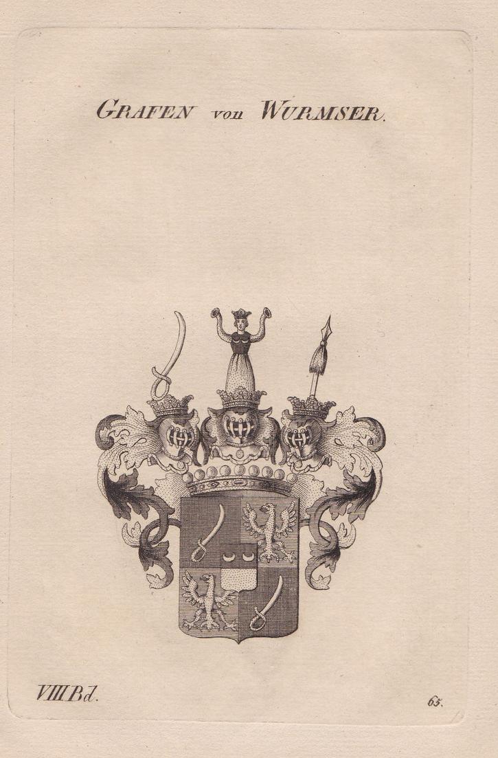 Grafen von Wurmser. - Wappen Adel coat of arms Heraldik heraldry Nr ...