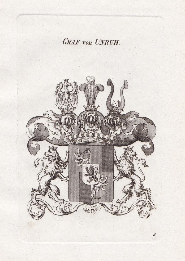 Graf von Unruh. - Unruh Wappen coat of arms Heraldik heraldry Nr ...