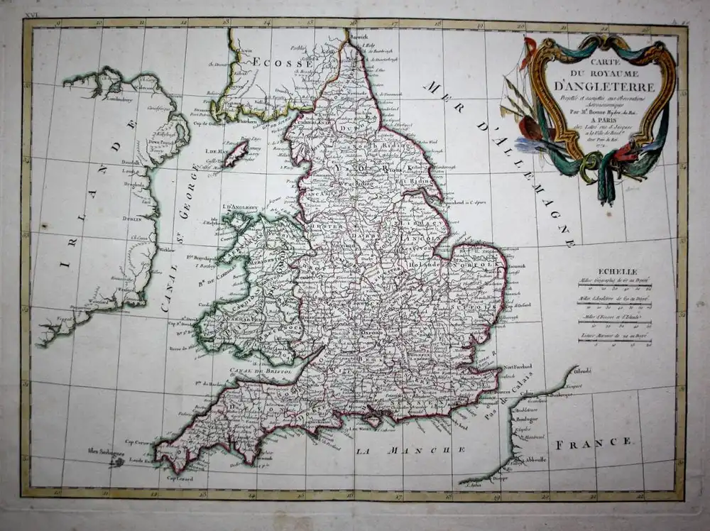 Carte du Royaume D'Angleterre. - England Wales Great Britain ...