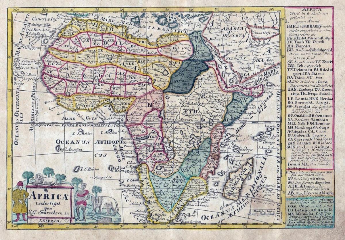 Africa. - Africa Afrika continent Kontinent map Karte Nr. 1415519777 ...