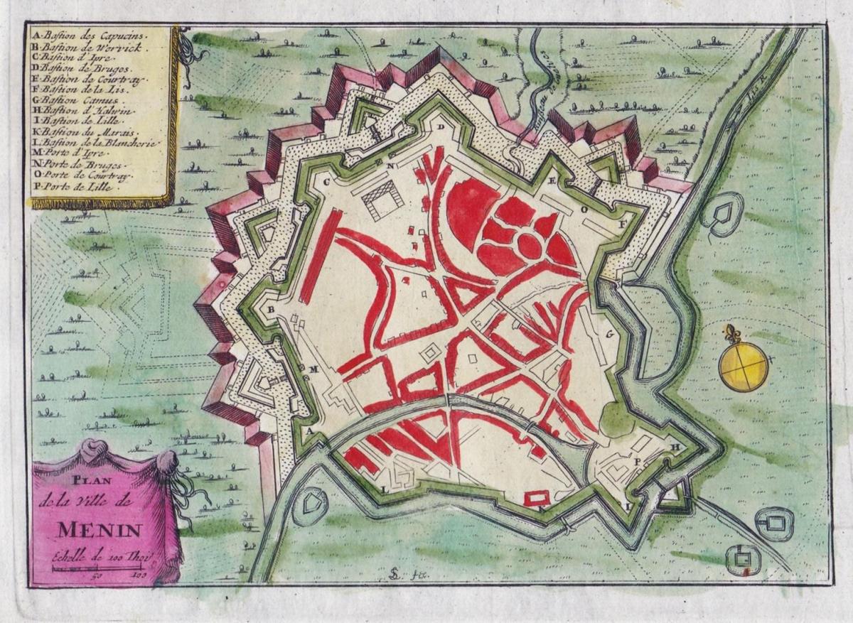 Plan de la Ville de Menin - Menen Menin Region flamande Belgique ...