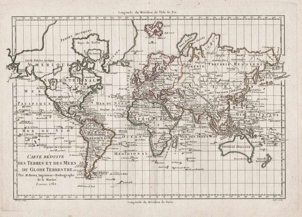 Mappe Monde ou Description du Globe Terrestre - World Map Weltkarte Mappemonde Nr. 1428891620 ...