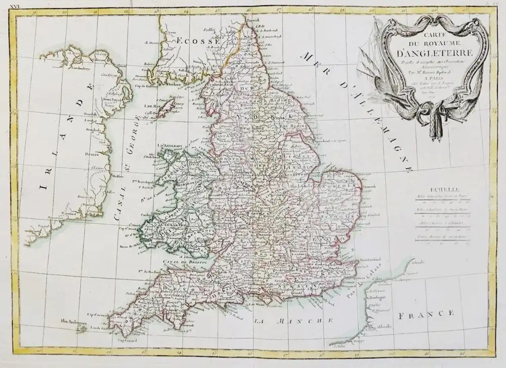 Carte du Royaume D'Angleterre. - England Wales Great Britain ...