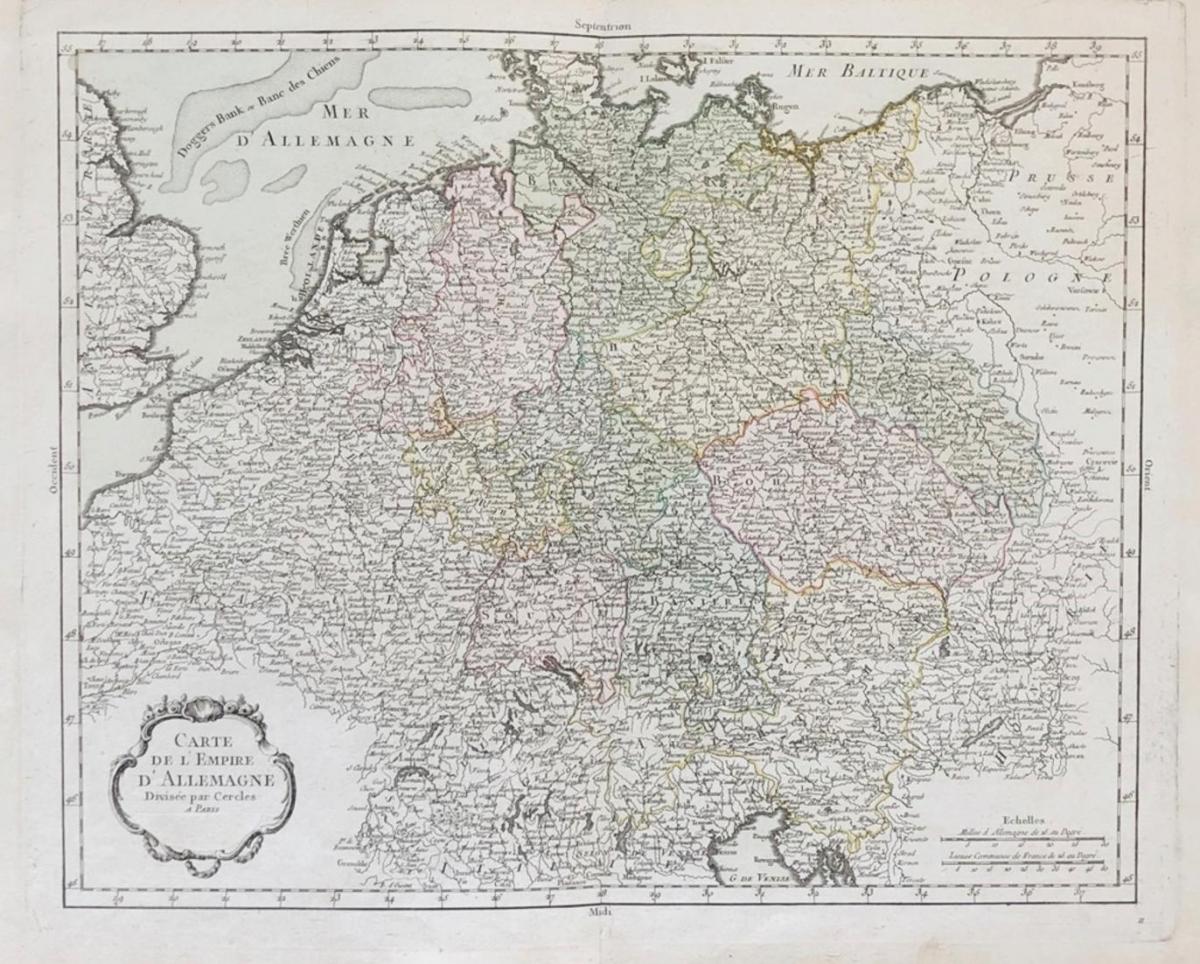 Carte de l'Empire d'Allemagne Divisée par Cercles - Deutsches Reich ...