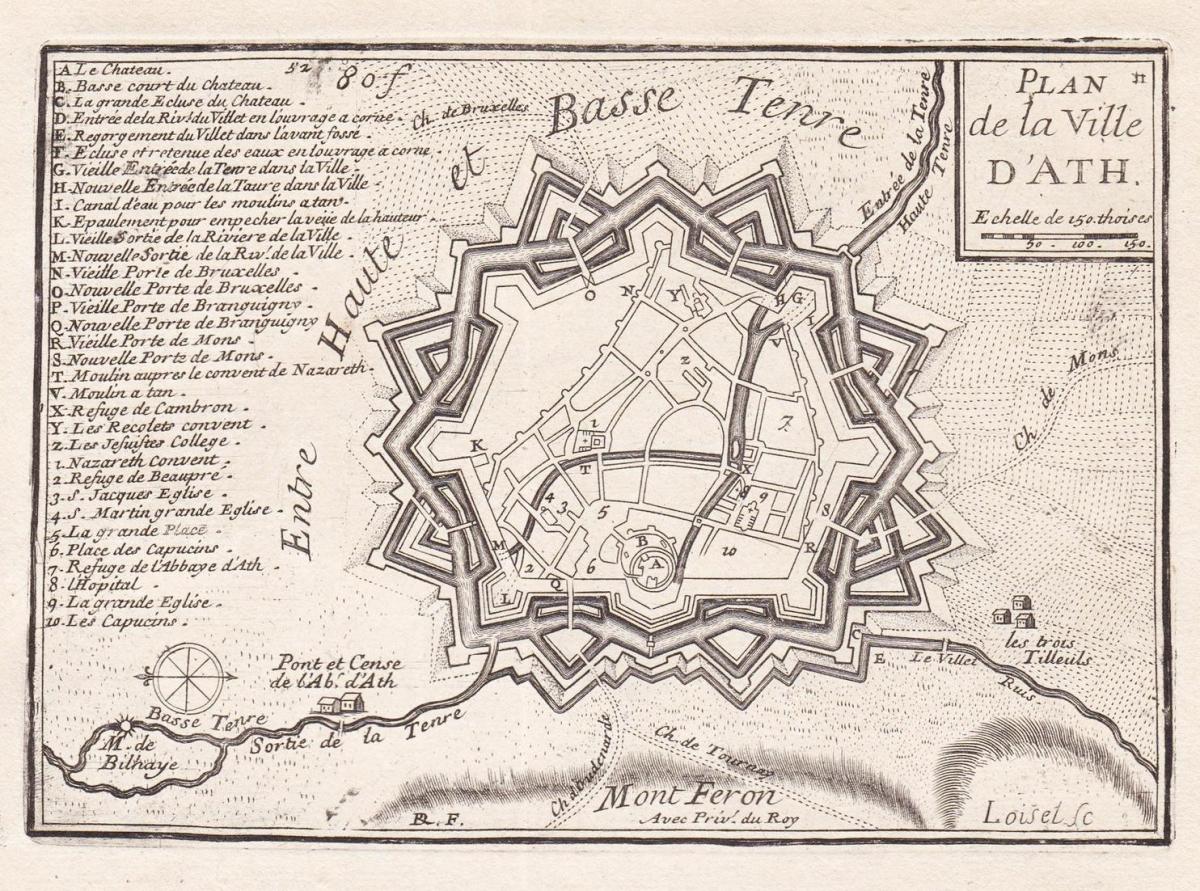 Plan de la Ville d'Ath - Ath Hainaut Wallonie... | oldhting.at