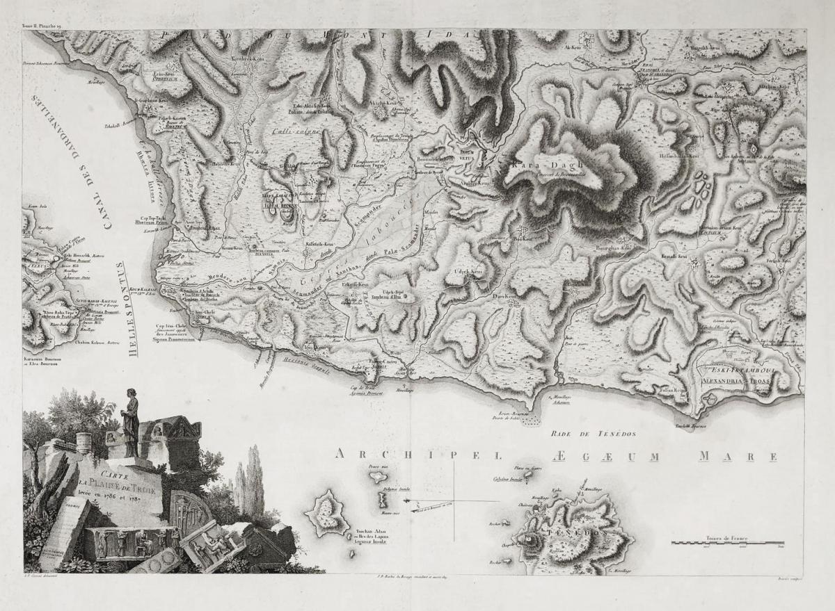 Carte de la Plaine de Troie levée en 1786 et 1787 - Troy Troja Hisarlik ...