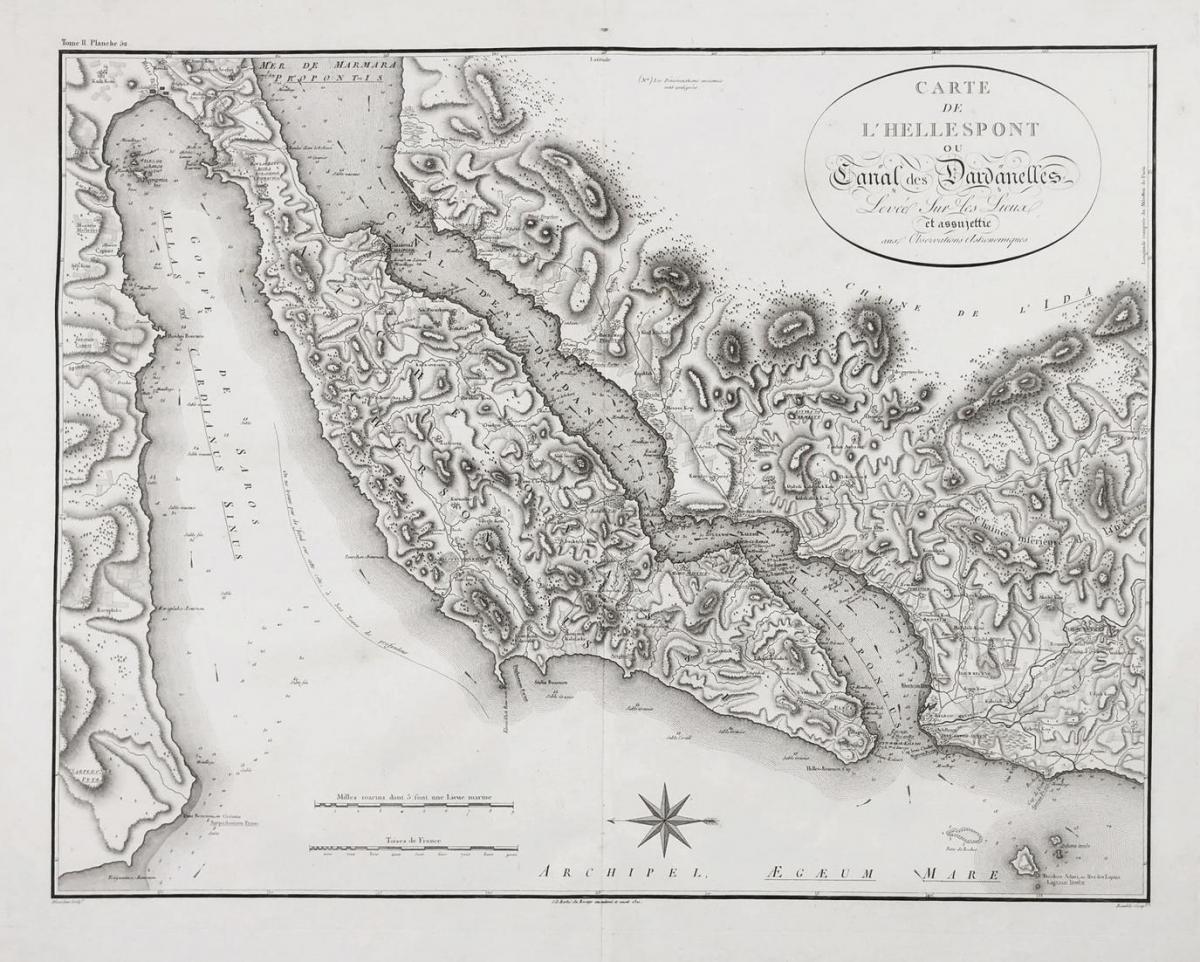 Carte de l'Hellespont ou Canal des Dardanelles - Dardanelles ...
