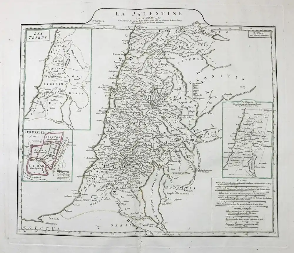 Carte des Douze Tribus D'Israel. - Israel Holy Land Jerusalem Palestine ...