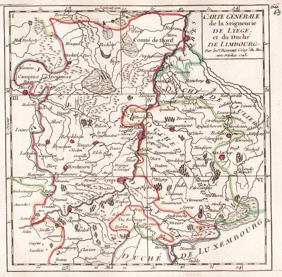 Carte generale de la Seigneurie de Lyege et du Duche de Limbourg ...