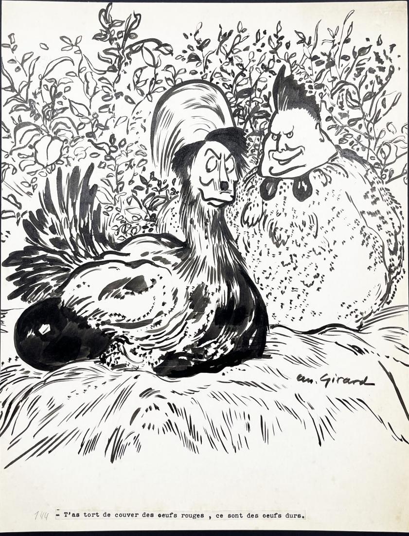 - T'as tort de vouver des ouefs rouges, ce sont des oeufs durs. - Adolf ...