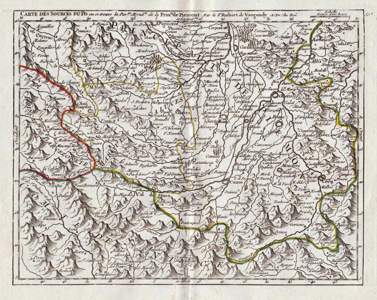 Carte des Sources du Po ou se trouve la Partie Merid.le de la Prin.te ...