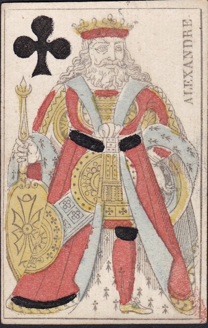 (Kreuz-König) - King of clovers / Roi de trèfle / playing card carte a ...