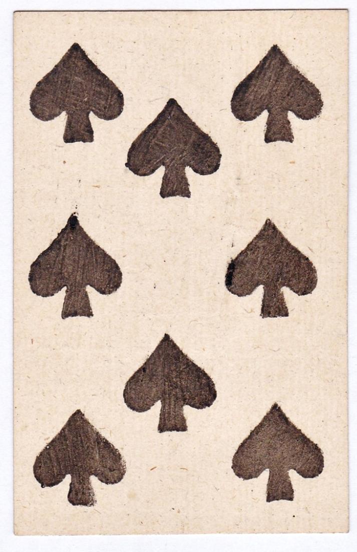 (Pik 8) - eight of spades / playing card carte a... | oldhting.de