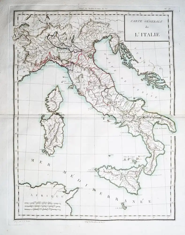 Carte Physique de l'Italie. - Italia Italy Italien Sizilia Sardegna ...