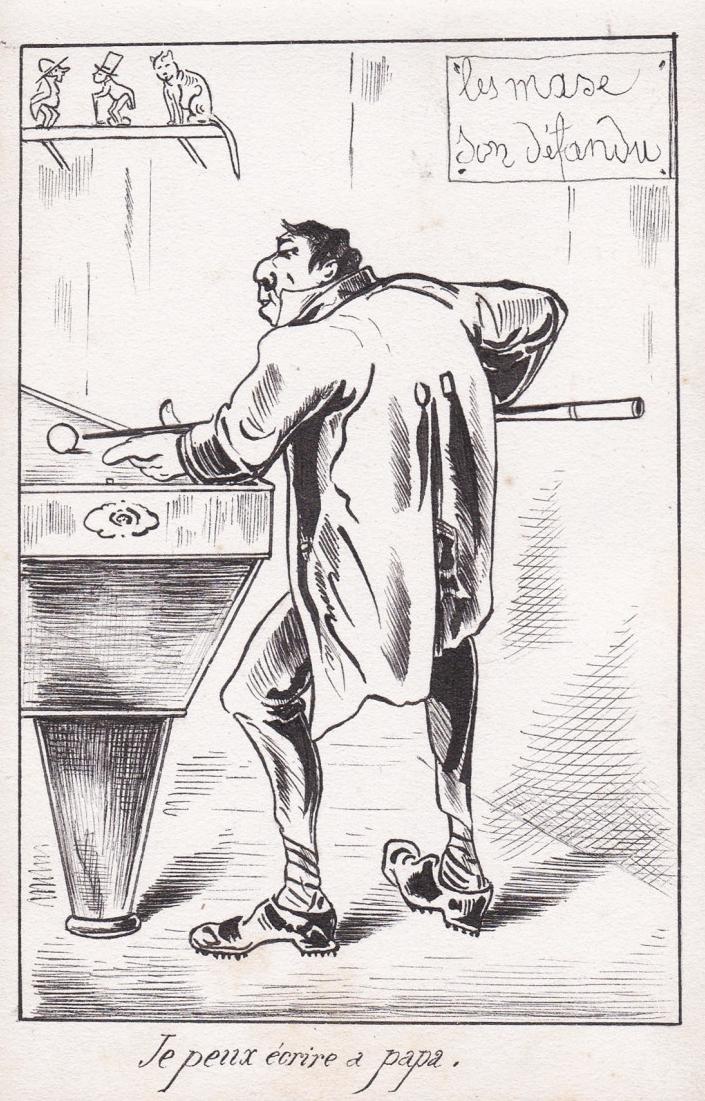Je peux ecrire a papa - Billard Billiards pool / caricature Karikatur ...