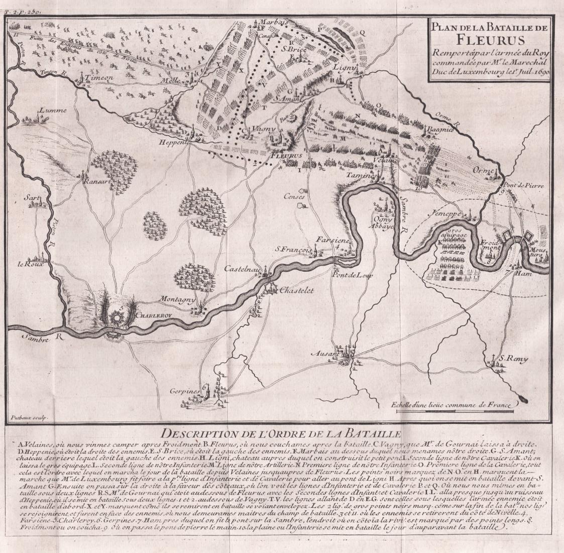 Plan de la bataille de Fleurus - Fleurus Hainaut... | oldhting.de