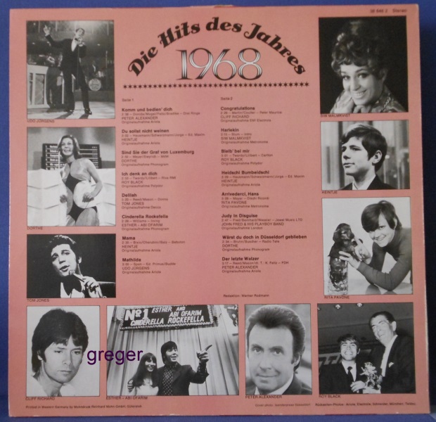 LP Die Hits des Jahres 1968 Nr.19 Nr. 1968 Nr.19 - oldthing: Schlager ...