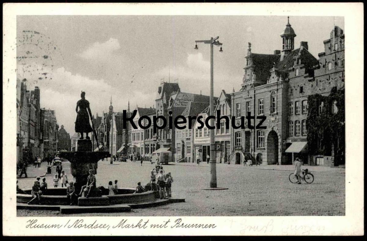 Husum, Stadtbild vom Seedeich gesehen 1940 Verlag: Ferd, Lagerbauer ...