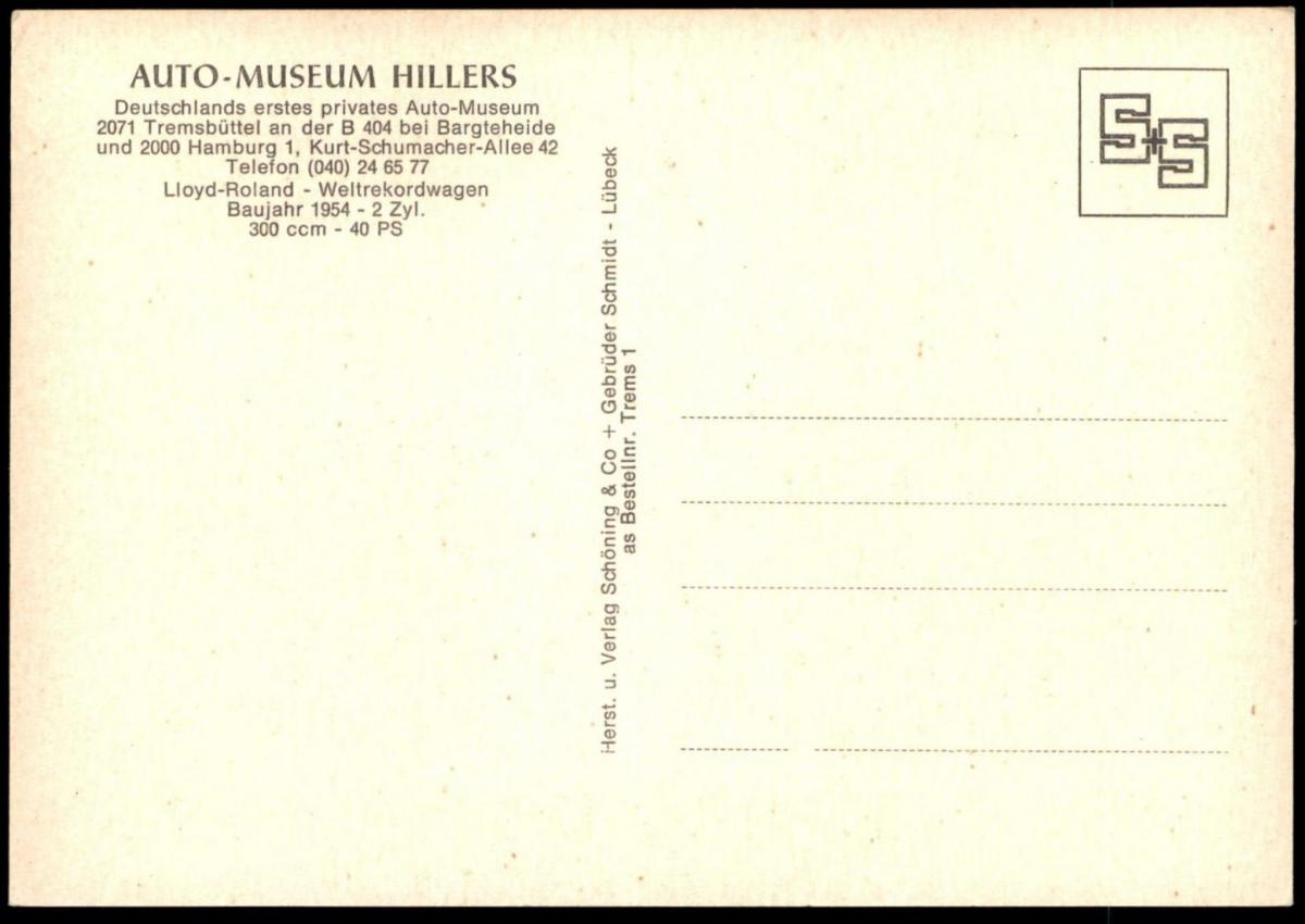 ÄLTERE POSTKARTE LLOYD ROLAND 1954... | oldhting.de