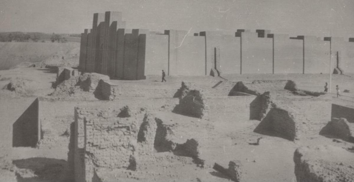 ALTES FOTO BABYLON TEMPEL NINMAKH NINMAH IRAK IRAQ temple cpa photo ...