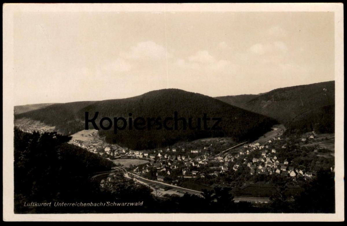 ALTE POSTKARTE LUFTKURORT UNTERREICHENBACH SCHWARZWALD PANORAMA Bahnhof ...