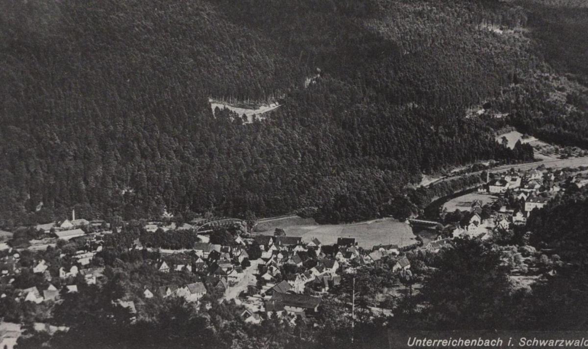 ALTE POSTKARTE UNTERREICHENBACH IM SCHWARZWALD PANORAMA black forest ...