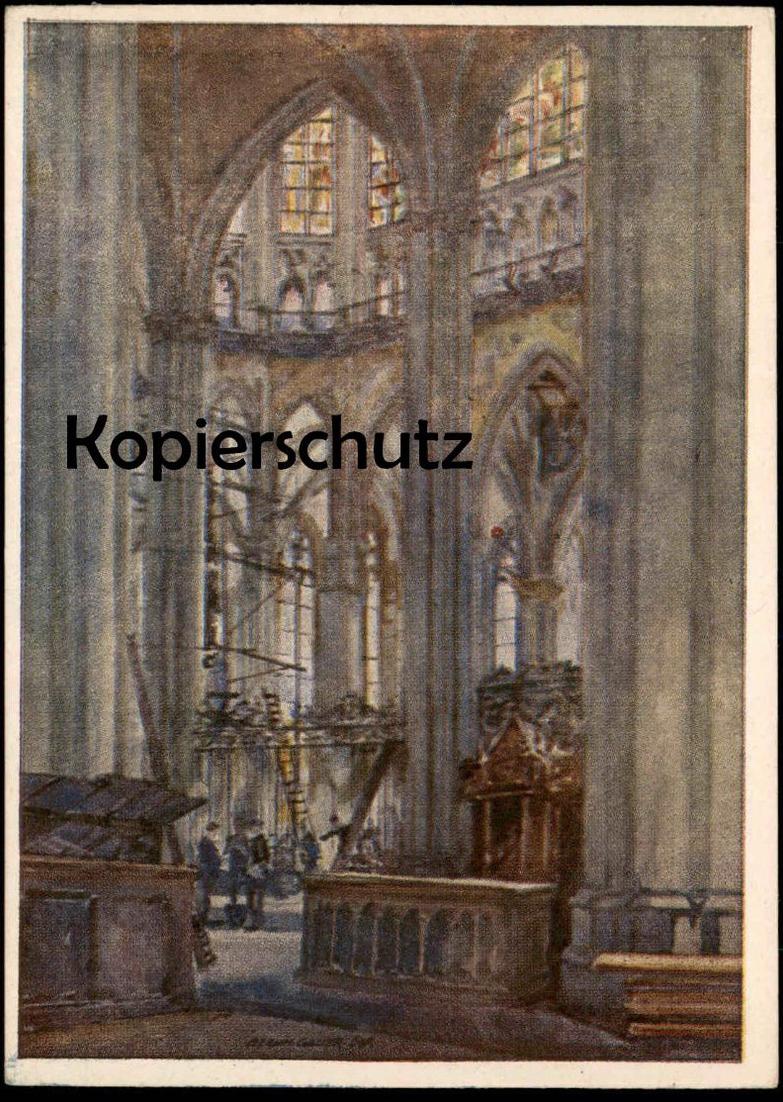 ALTE POSTKARTE KÖLN 700 JAHRE KÖLNER DOM CHORBLICK NACH EINEM AQUARELL ...