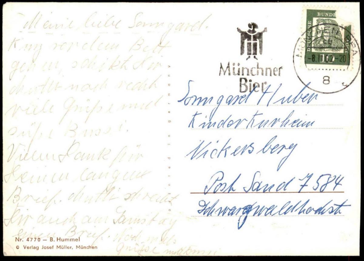 ÄLTERE KÜNSTLER POSTKARTE HUMMEL AUF WIEDERSEH'N WIEDERSEHEN ABSCHIED ...