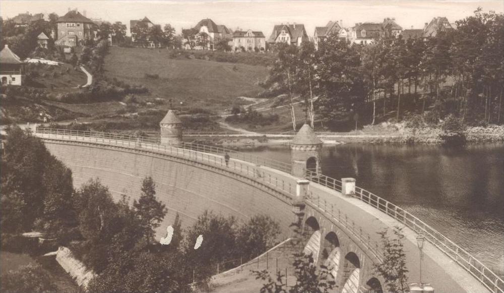 ALTE POSTKARTE REICHENBERG TALSPERRE LIBEREC water dam barrage Böhmen ...