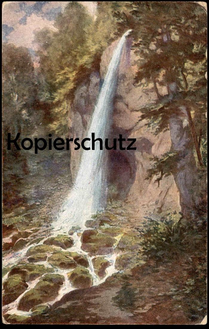 ALTE KÜNSTLER POSTKARTE URACHER WASSERFALL Bad Urach cataract waterfall ...