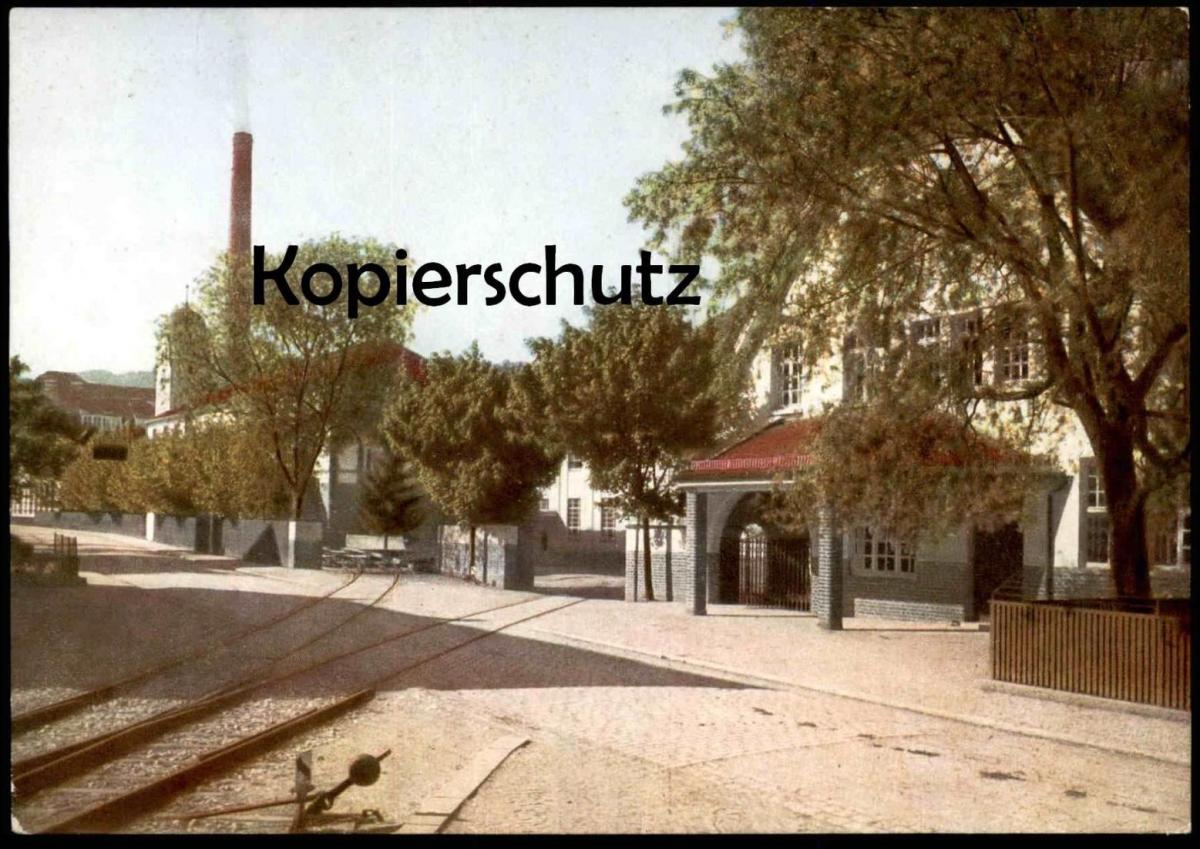 ÄLTERE POSTKARTE OBERLENNINGEN EINGANG ZU DER PAPIERFABRIK SCHEUFELEN ...